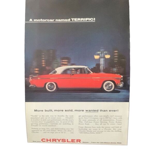 Chrysler | Accents | Vintage955 Chrysler Motorcar Named Terrific Ad ...